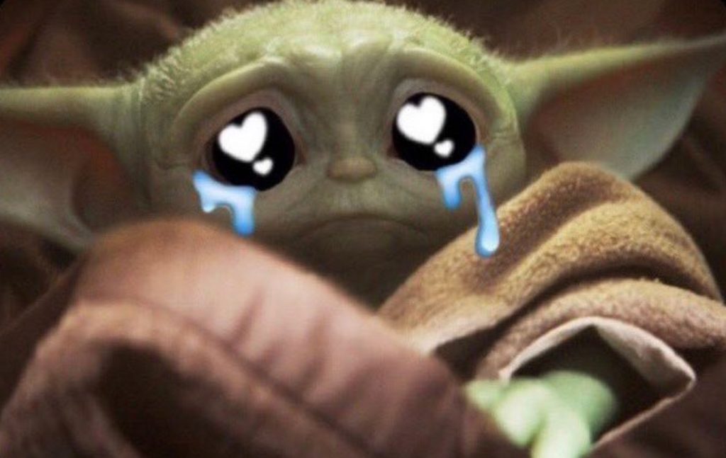 PHOTO Baby Yoda With Photoshopped Tears Dripping Down His Eyes And ...