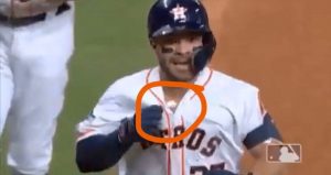 Close Up Photo Of Buzzer Falling Out Of Jose Altuve's Shirt Proving He ...