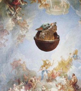 PHOTO Baby Yoda Floating In Heaven With All The Angels