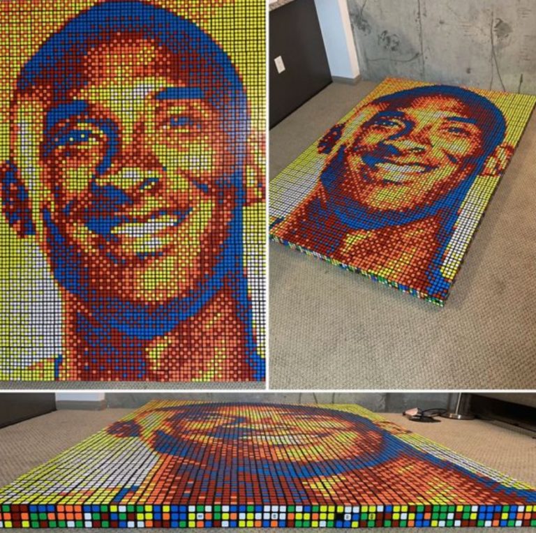 PHOTO Close Up Kobe Bryant's Entire Face Made Out Of Rubik's Cubes