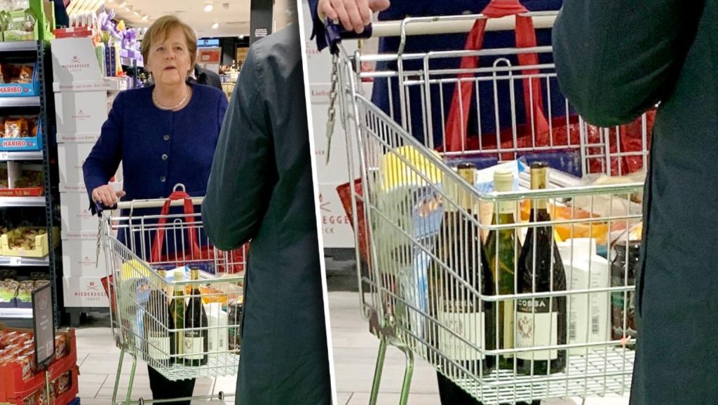 PHOTO Angela Merkel Stocking Up On Wine At Grocery Store Before Going ...