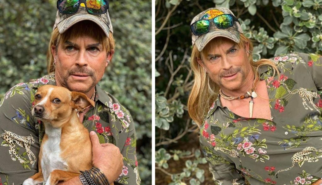 PHOTO Rob Lowe Dressed As Joe Exotic With His Dog