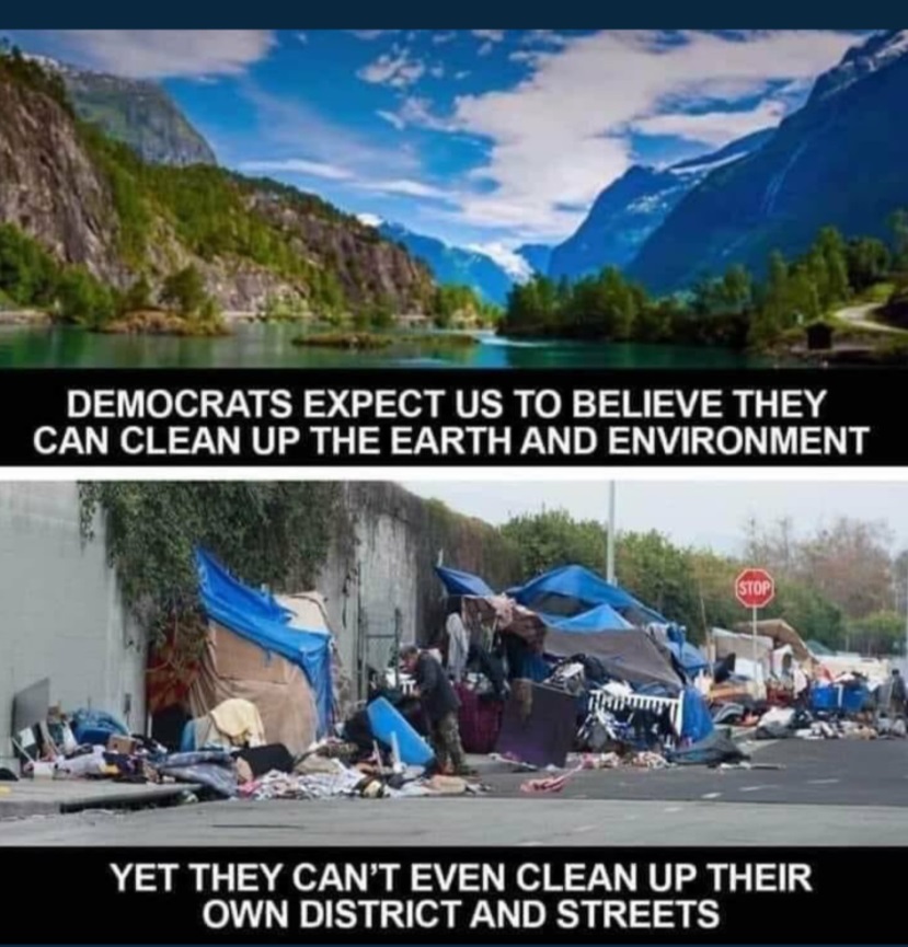 PHOTO Democrats Expect Us To Believe They Can Clean Up The Earth And ...
