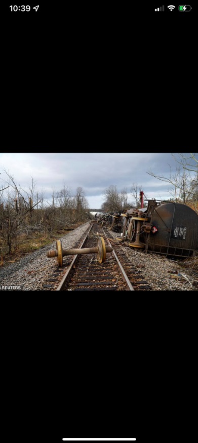PHOTO Mayfield Kentucky Tornado Knocked Train Off Tracks