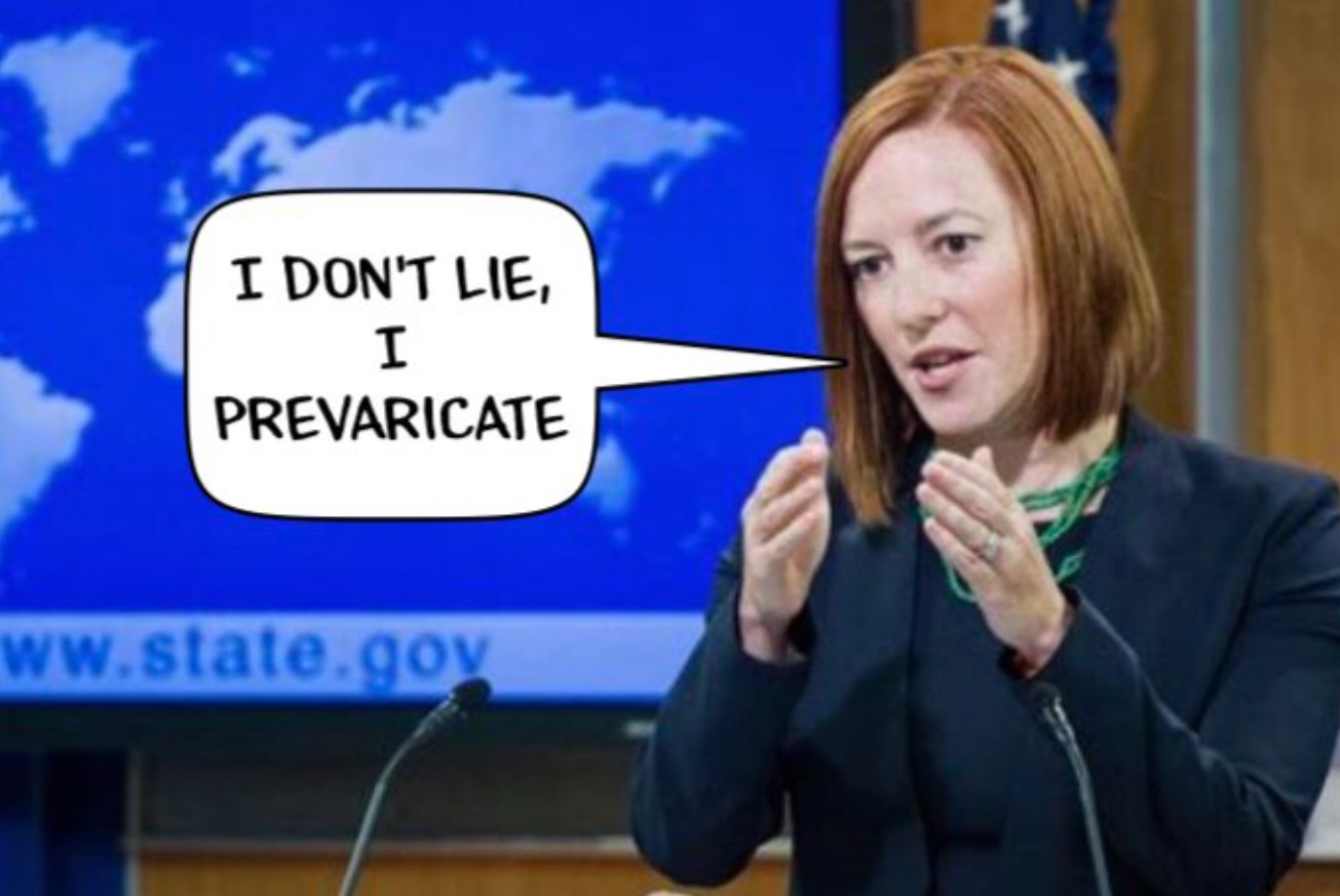PHOTO I Don't Lie I Prevaricate Jen Psaki Meme