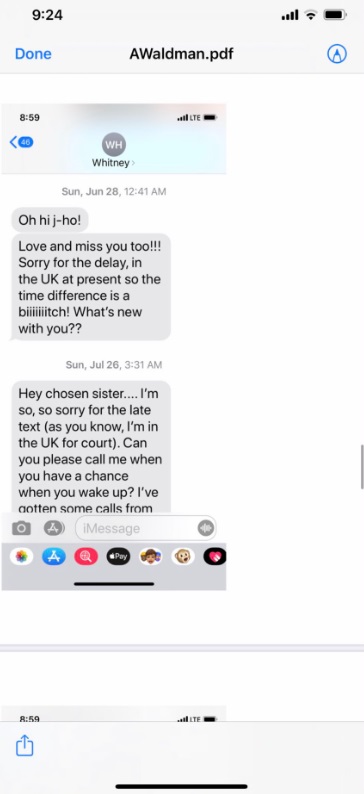 PHOTO Text Messages Showing Jennifer Howell Opened Her Home To Amber ...