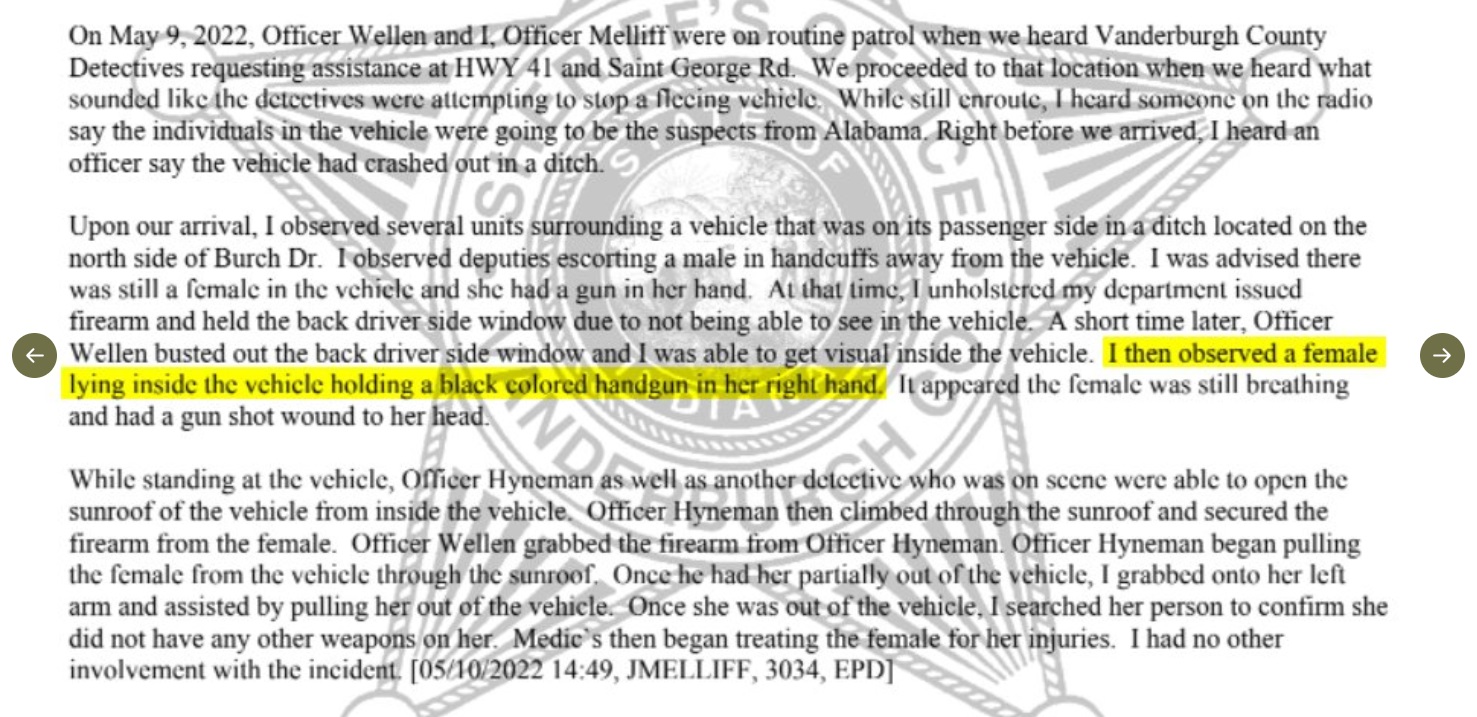 PHOTO Vicky White Was Holding The Gun In Her Right Hand And It Was ...