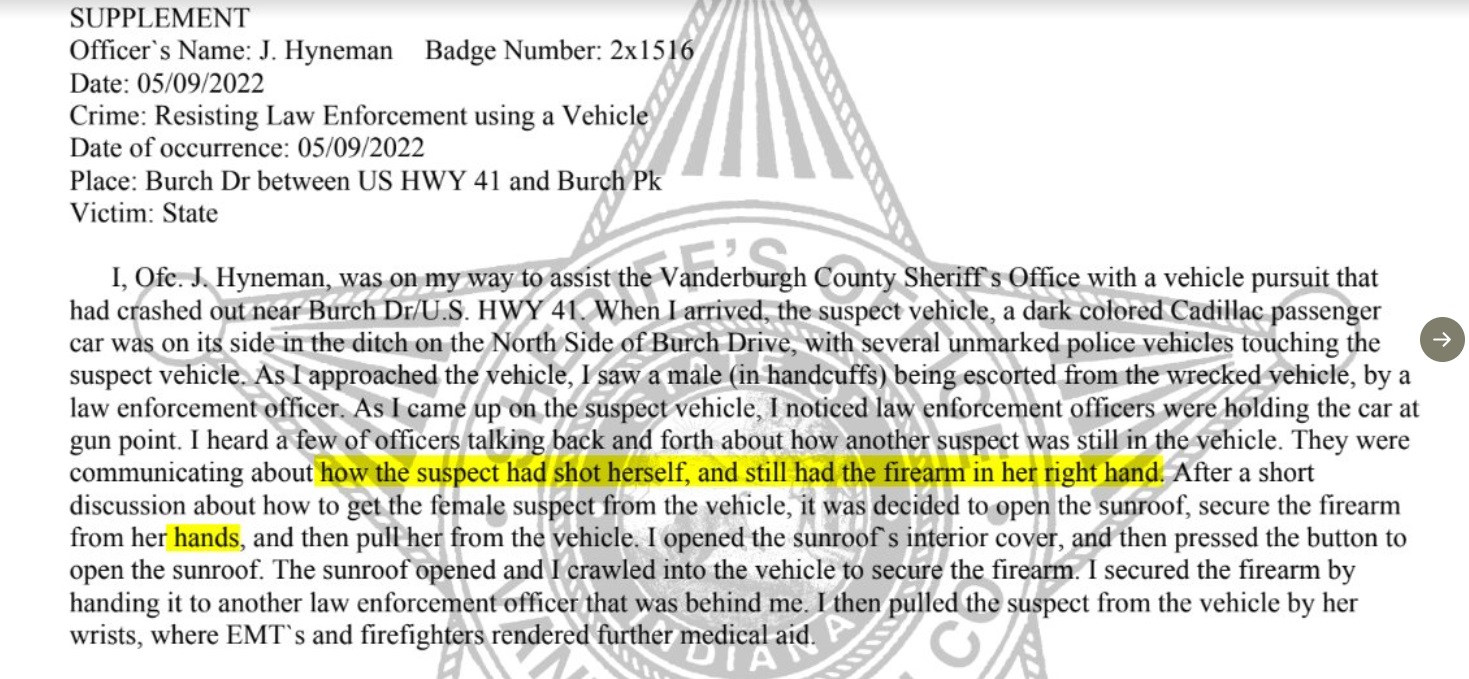 PHOTO Vicky White Was Holding The Gun In Her Right Hand And It Was ...