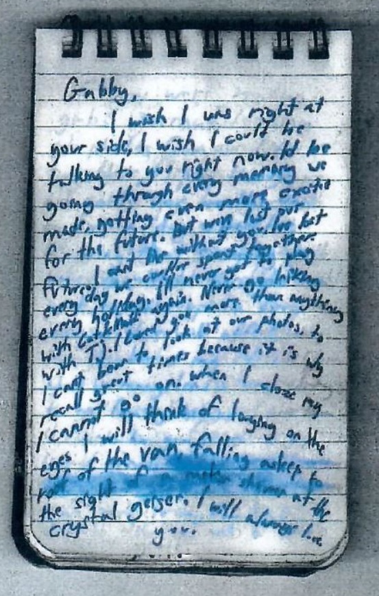 PHOTO All 8 Pages Of Brian Laundrie's Pathetic Hand Written Letter He ...