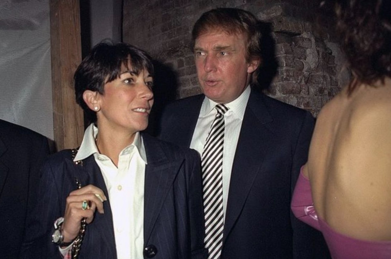 PHOTO Rare View Of Donald Trump Getting Touchy With Ghislaine Maxwell ...