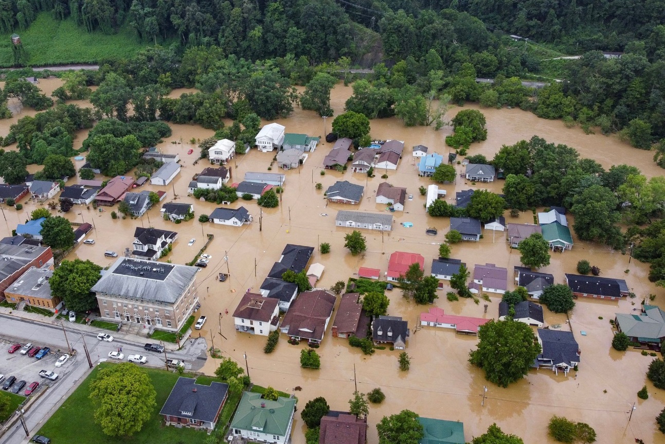 PHOTO Aerial View Showing How High The Water Is In Hazard Kentucky And ...