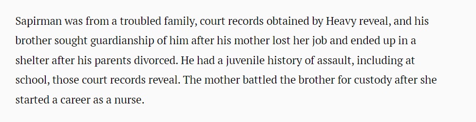 PHOTO Jonathan Sapirman's Mother Was Living In Homeless Shelter And ...