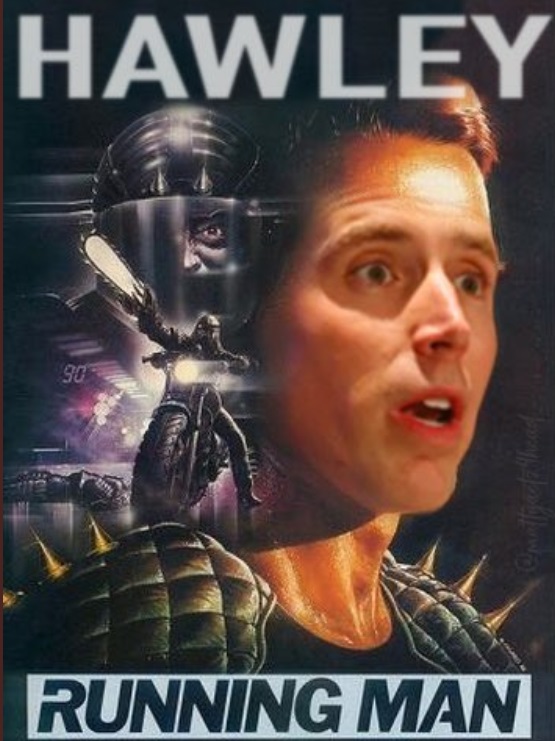 PHOTO Josh Hawley Running Man Movie Cover Meme