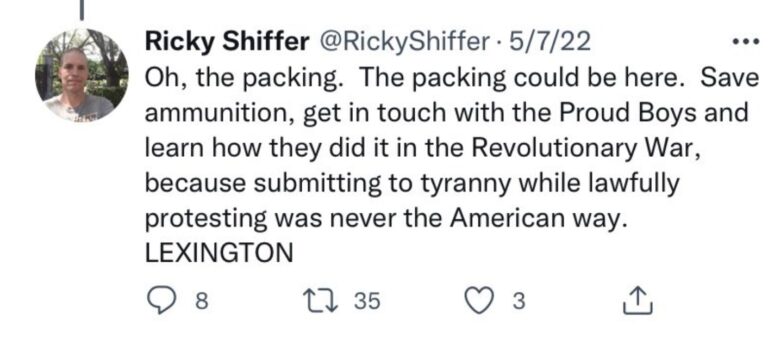 PHOTO 35 Followers Of Ricky Shiffer Retweeted Post Of Him Saying He ...