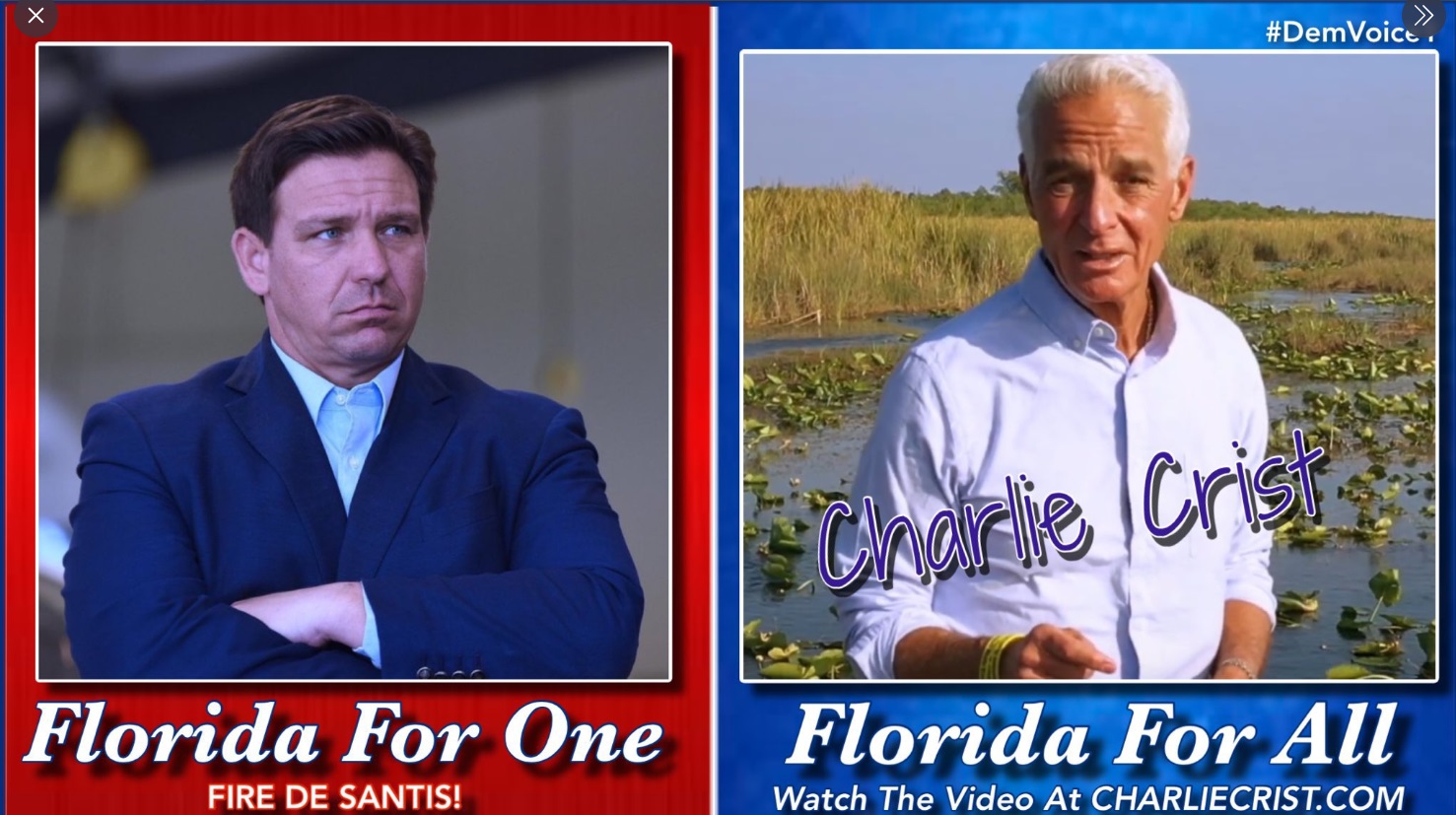 PHOTO Florida For One Vs Florida For All Ron DeSantis Charlie Crist Meme