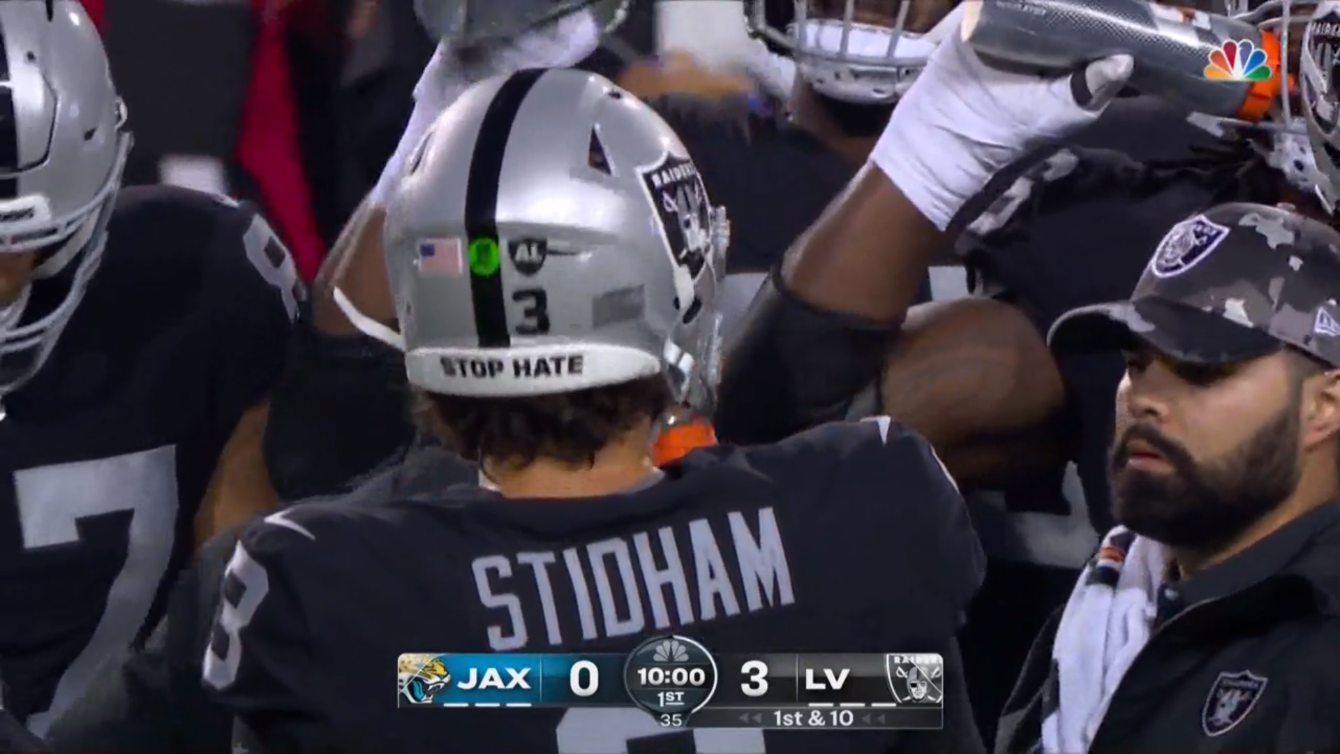 PHOTO Jared Stidham With Stop Hate Written On The Back Of His Helmet ...