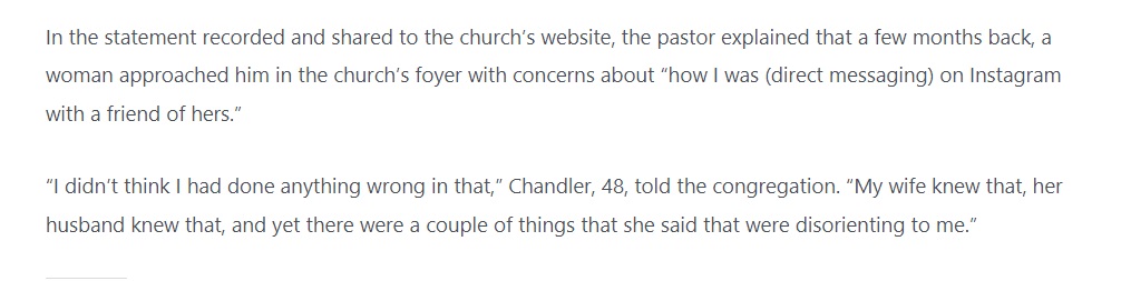 PHOTO Of Instagram Direct Messages Matt Chandler Sent To Woman And Was ...