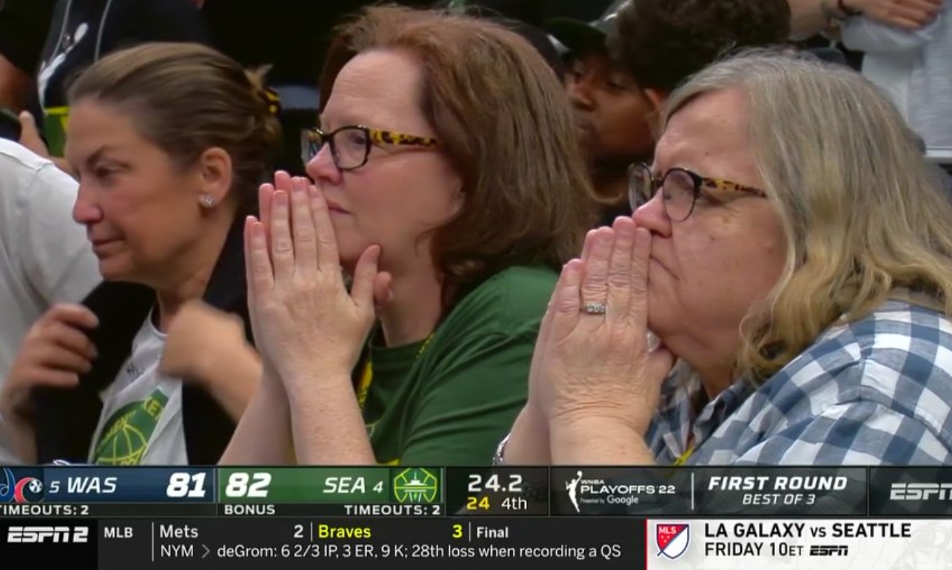 PHOTO Seattle Storm Fans Praying Their Team Doesn't Lose Game 1 Of The ...
