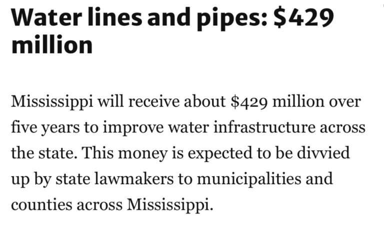 PHOTO State Of Mississippi Got $429 Million For Water Lines And Pipes ...