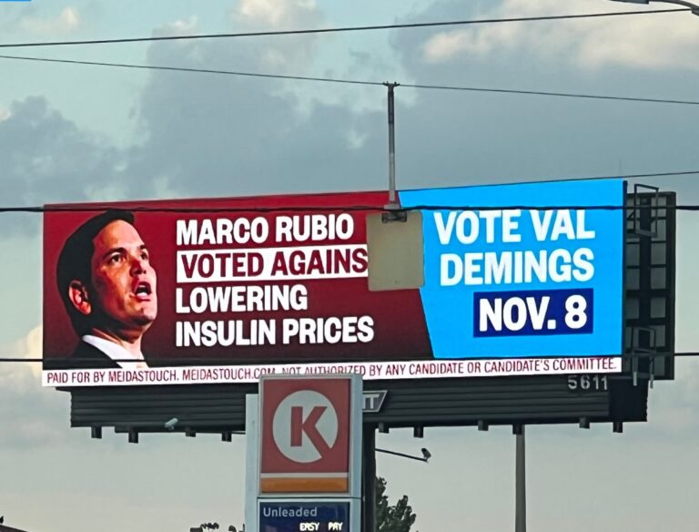 PHOTO Marco Rubio Voted Against Lowering Insulin Prices Billboard In ...