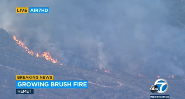 PHOTO Aerial View Showing Where In Hemet California Evacuations Have ...