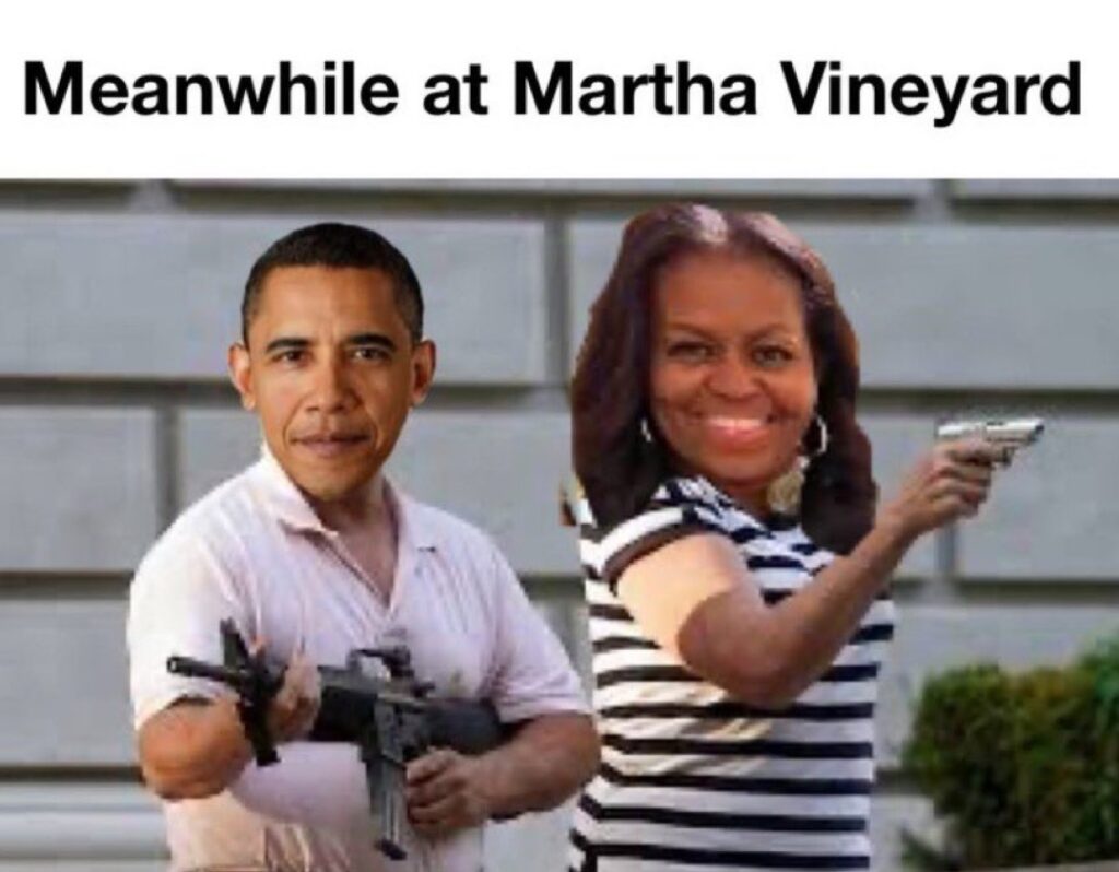 PHOTO Meanwhile At Martha Vineyard The Obama's Holding Loaded Guns At ...