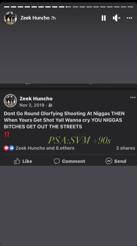 PHOTO Memphis Gunman Zeek Huncho Says People Shouldn't Be Going Around ...