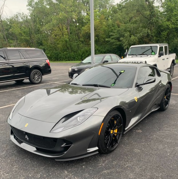 PHOTO Of Patrick Mahomes' 2020 Silver Ferrari 812 Superfast Sitting In ...