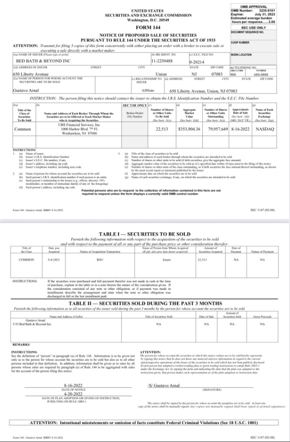PHOTO Proof Gustavo Arnal Was Insider Trading Because He Filed His Form ...