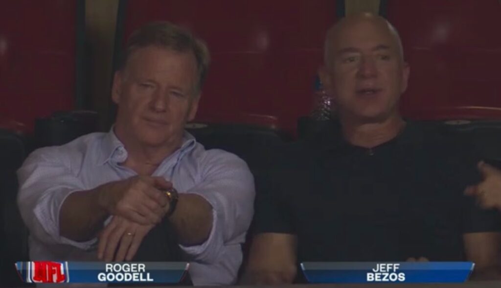 PHOTO Roger Goodell Sitting With Jeff Bezos During Thursday Night ...