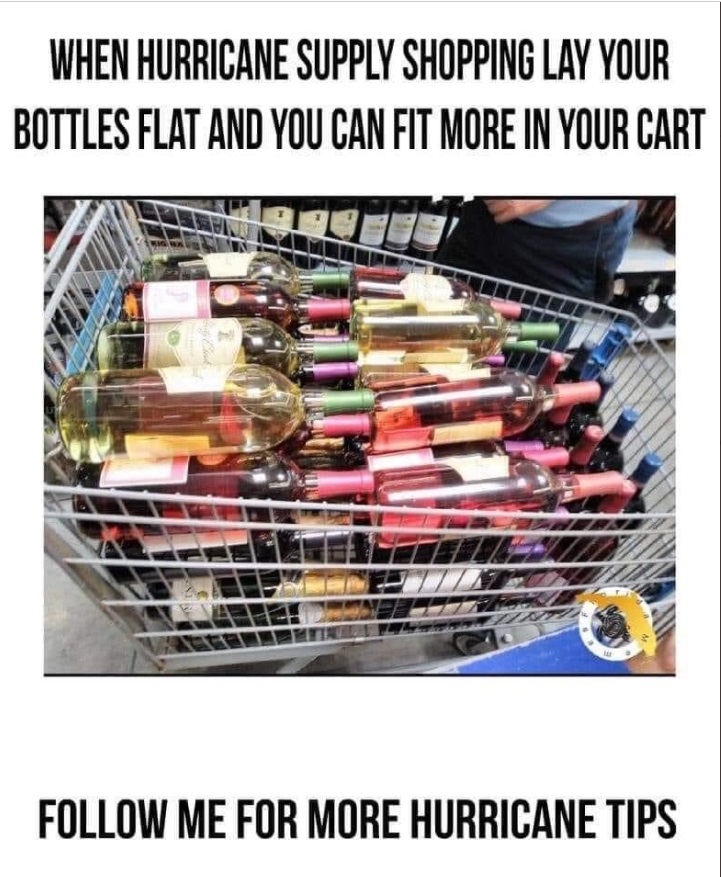 PHOTO When Hurricane Shopping Lay Your Bottles Flat And You Can Fit ...