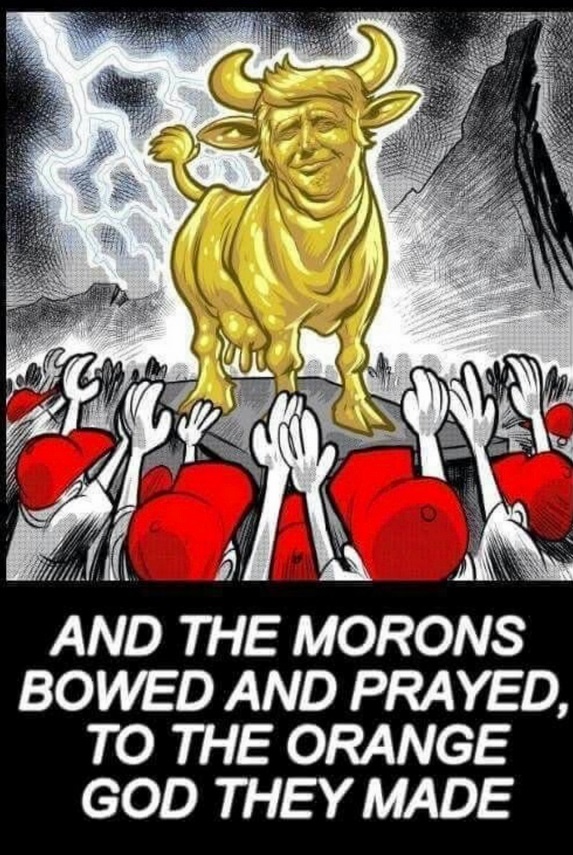 PHOTO And The Morons Bowed And Prayed To The Orange God They Made ...