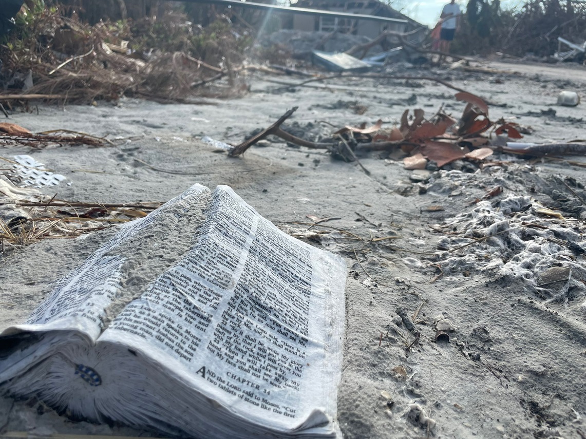 PHOTO Bible Opened To Exodus 33:13 On Sanibel Island Florida Amongst ...