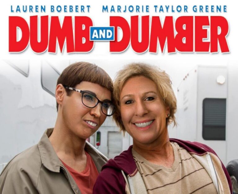 PHOTO Lauren Boebert Marjorie Taylor Greene Dumb And Dumber Movie Cover ...