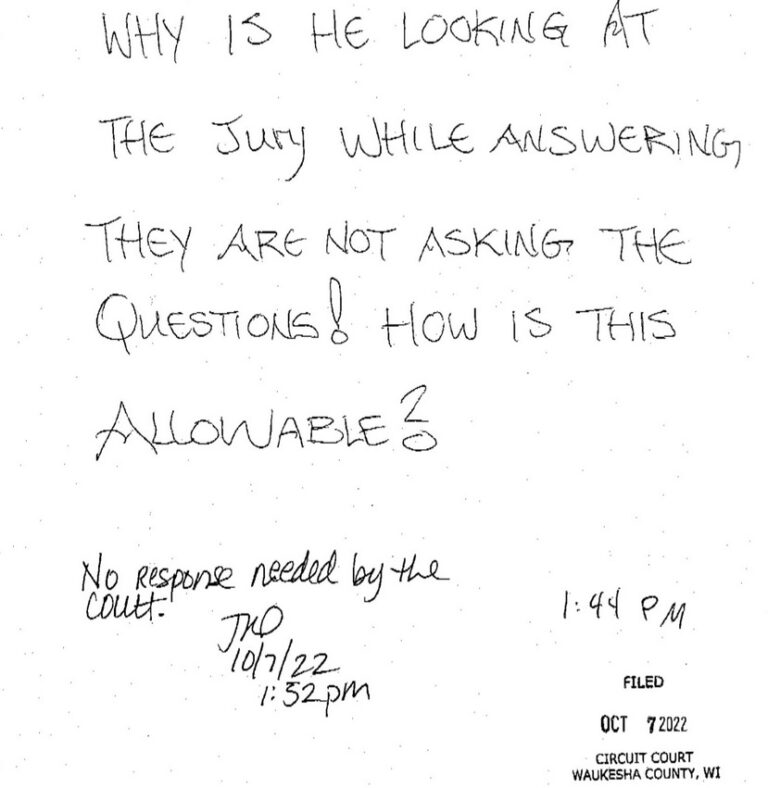 PHOTO Of Trial Documents Showing Heated Exchange Between Darrell Brooks ...