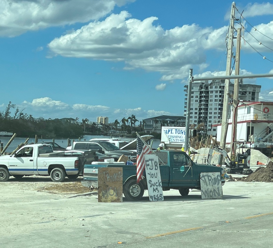 PHOTO Signs In Fort Myers Beach Mocking Joe Biden And Hunter Biden