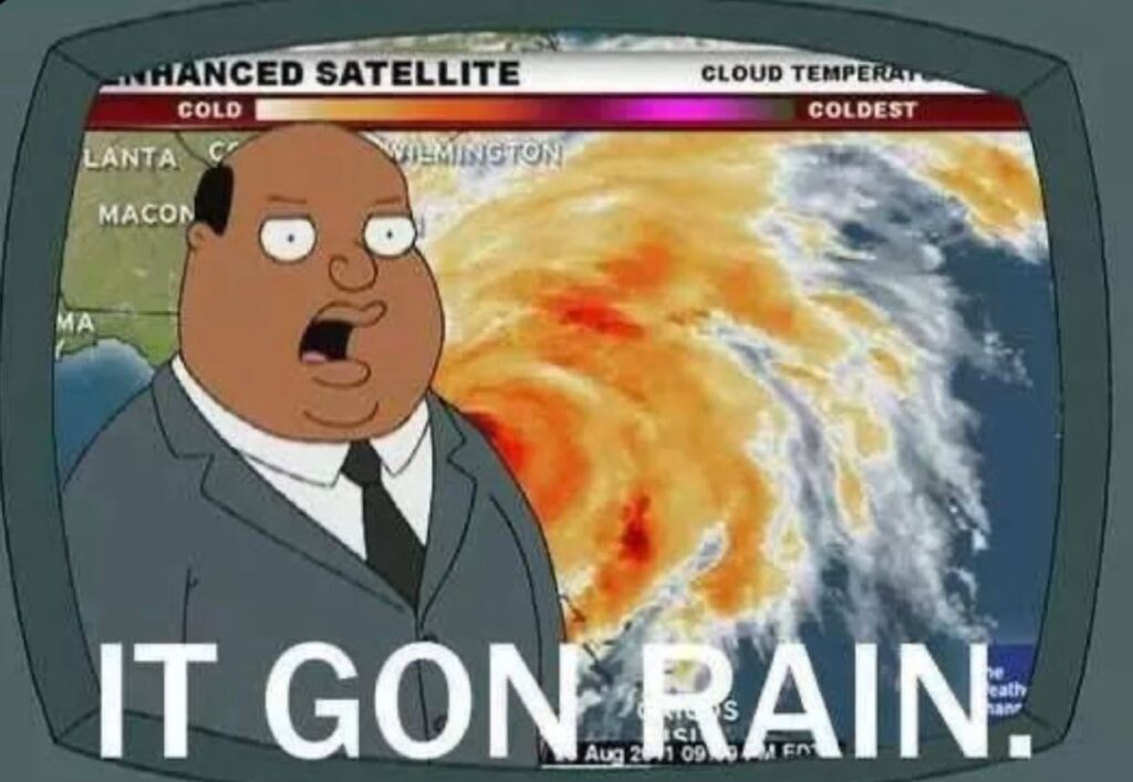 NBA Title ChasePHOTO It Gon Rain Hurricane Nicole Florida Meme