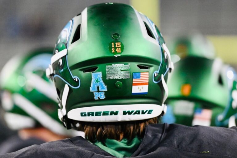 PHOTO Of Tulane's Helmet Decal To Honor 3 UVA Football Players Who Lost ...