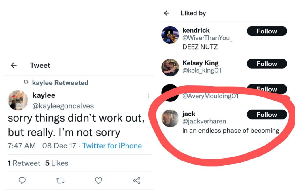 PHOTO Proof Kaylee Goncalves Knew A 4th Jack And Talked To Him On ...