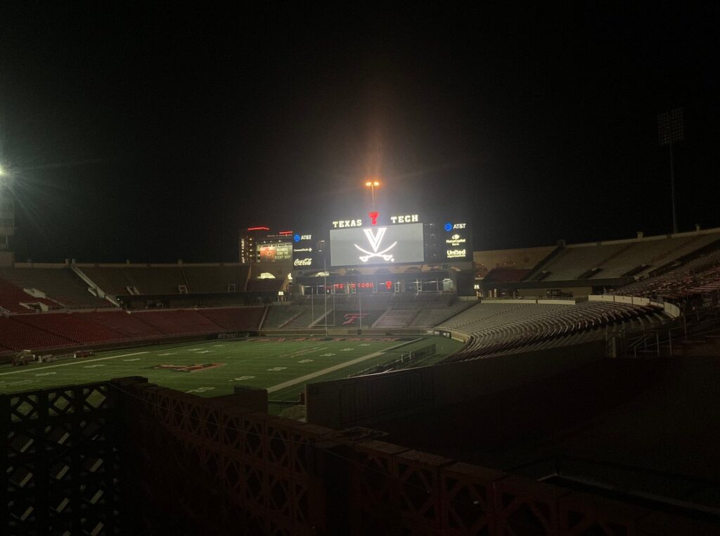 PHOTO Texas Tech Lit Up Jones AT&T Stadium Video Board For UVA On ...