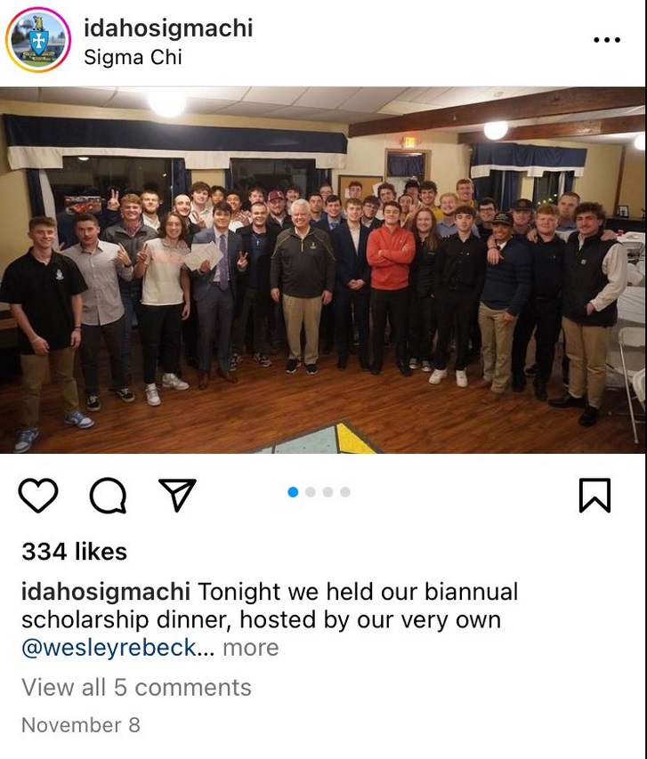 PHOTO Idaho Sigma Chi Tribute To Ethan Chapin