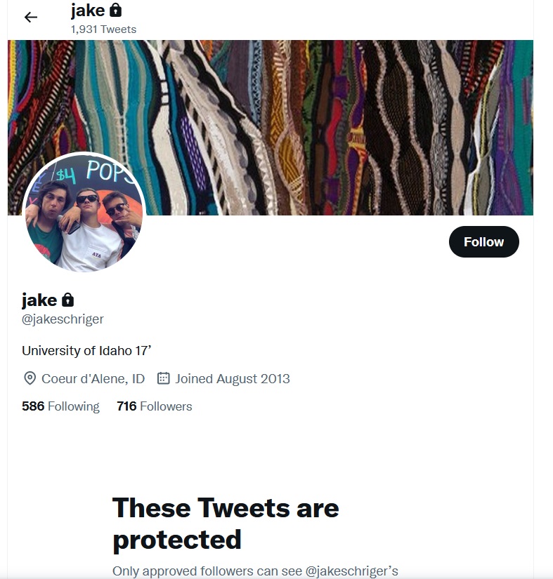 PHOTO Jake Schriger Had To Make All Of His Social Media Private Because People Wouldn't Stop ...