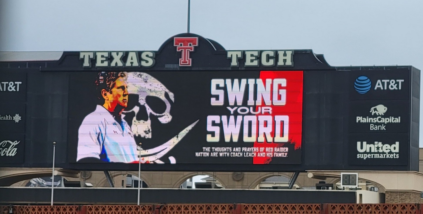 PHOTO Jones AT&T Stadium Honoring Mike Leach With Swing Your Sword ...