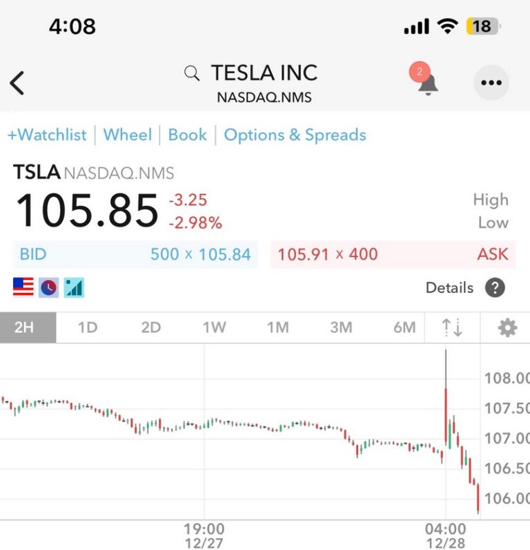 PHOTO Tesla Stock Is Down Almost 50% In The Month Of December