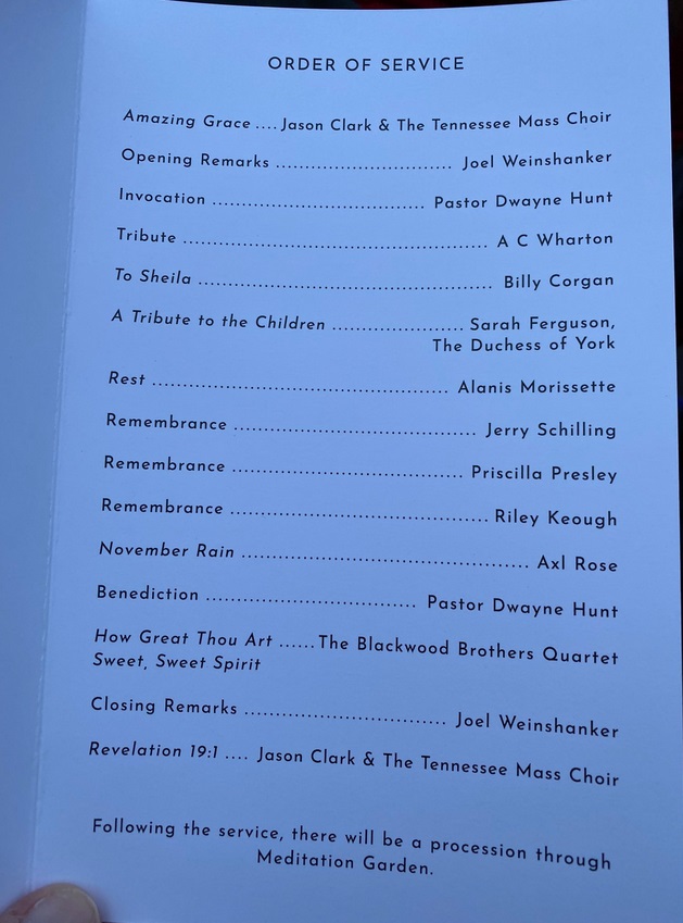 PHOTO Full Lineup Of Who Spoke At Lisa Marie Presley's Funeral