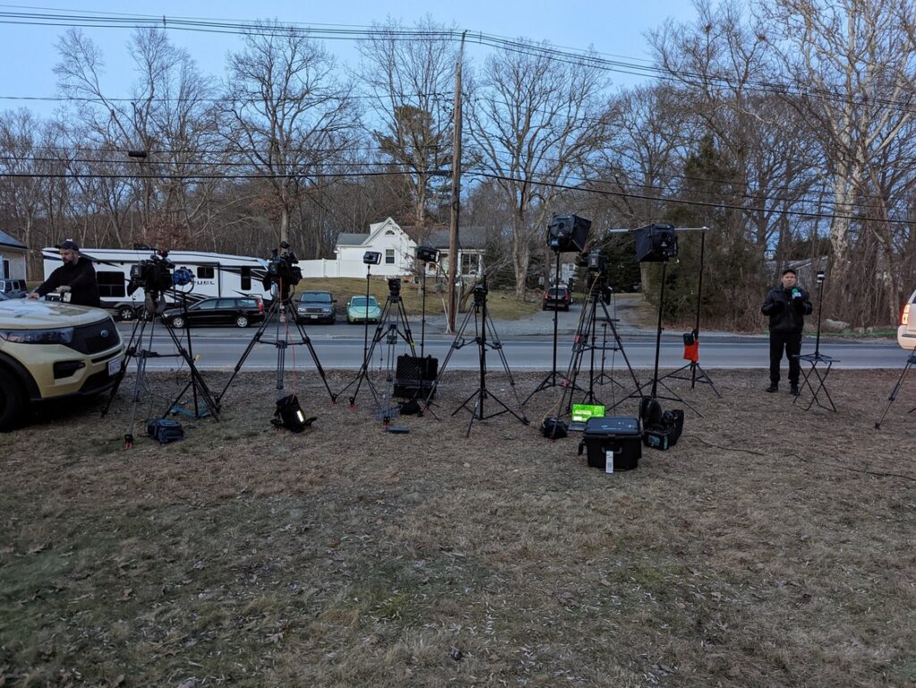 PHOTO Media Setup Across From The CJC House Driveway To Cover The Ana ...