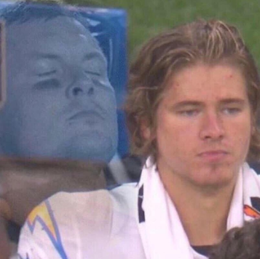 PHOTO Phillip Rivers Taking A Deep Breath In The Background While ...