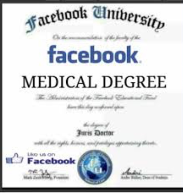 PHOTO Facebook University Medical Degree Meme