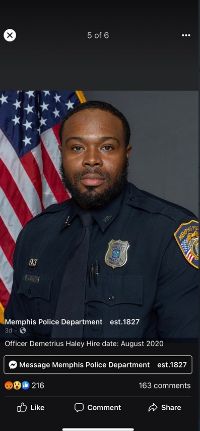PHOTO MPD Officer Demetrius Haley's Name Badge Does Not His Name