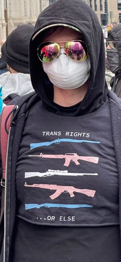 PHOTO Audrey Hale At Protest Wearing Trans Rights Or Else T-Shirt ...